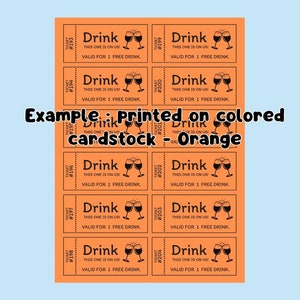 200 Drink Tickets | Printable, A4 Optimized, Cut Lines for Any Paper ...