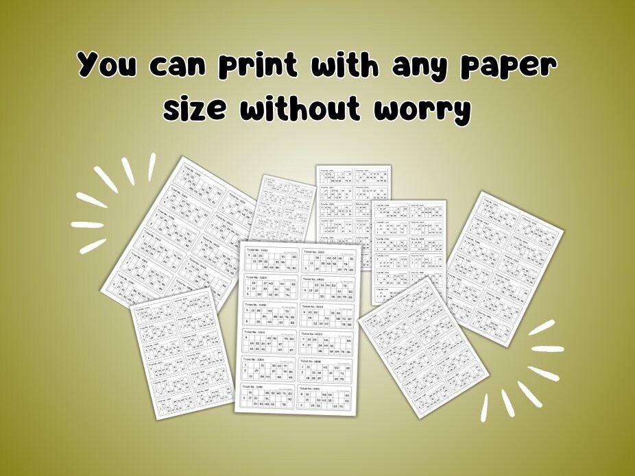 2400 Tambola Tickets, Housie, Indian Bingo Printable, 200-page ...