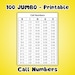 Bingo Cards, 100 Unique Jumbo Printable - Instant PDF Download | Bingo ...
