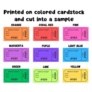 300 Raffle Ticket, Easy to Cut With Pre-cut Lines ,easy to Print ...