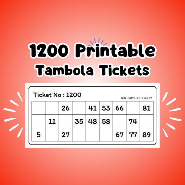 Tambola Tickets Pdf Printable - Etsy