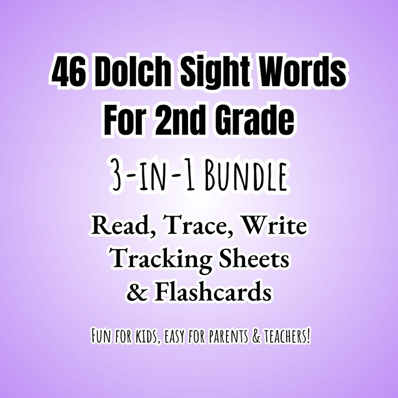 Dolch Sight Words for 2nd Grade Bundle: Read, Trace, Write Worksheets ...