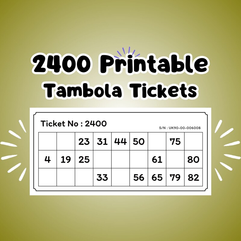 Tambola Tickets Pdf Printable - Etsy