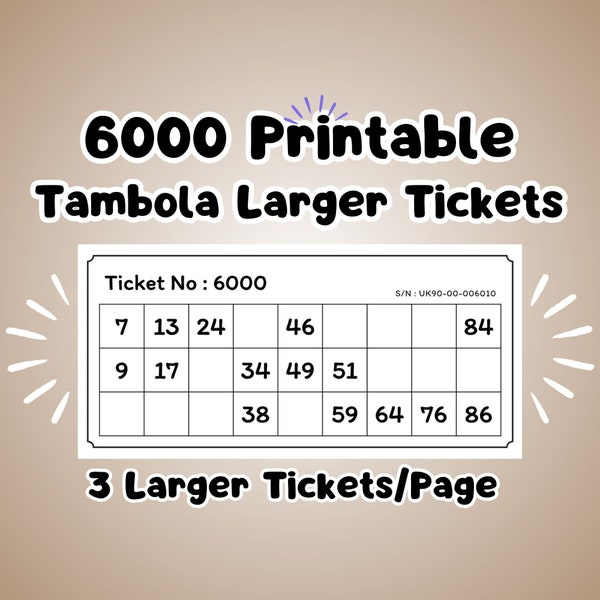 Tambola Tickets Pdf Printable - Etsy