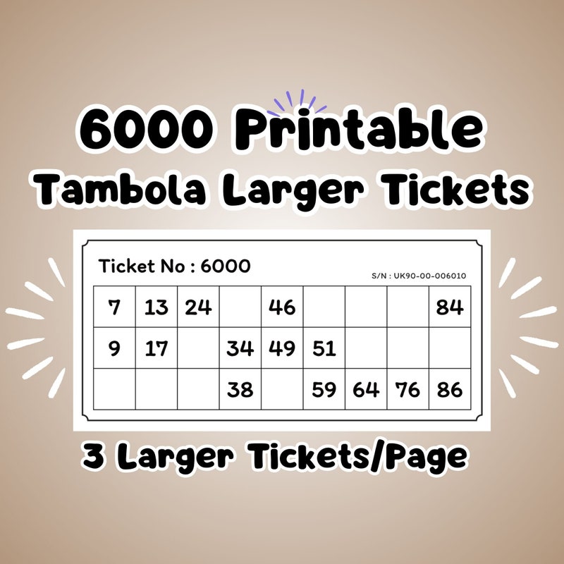 Tambola Tickets Pdf Printable - Etsy