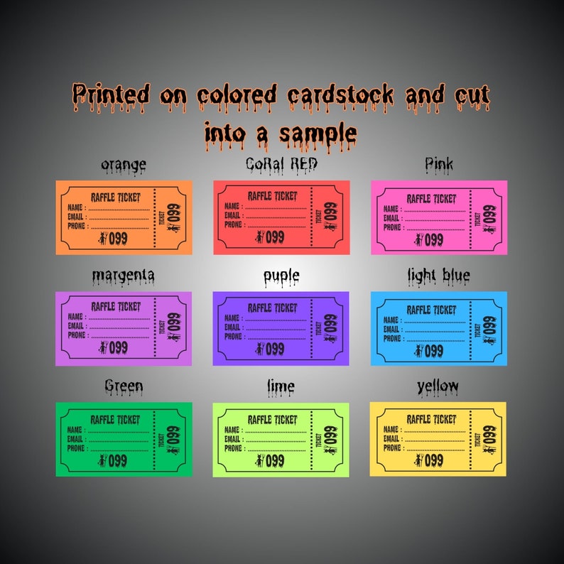 300 Halloween Raffle Ticket, Easy to Cut With Pre-cut Lines ,easy to ...