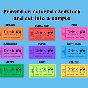 600 Drink Tickets | Printable, A4 Optimized, Cut Lines for Any Paper ...