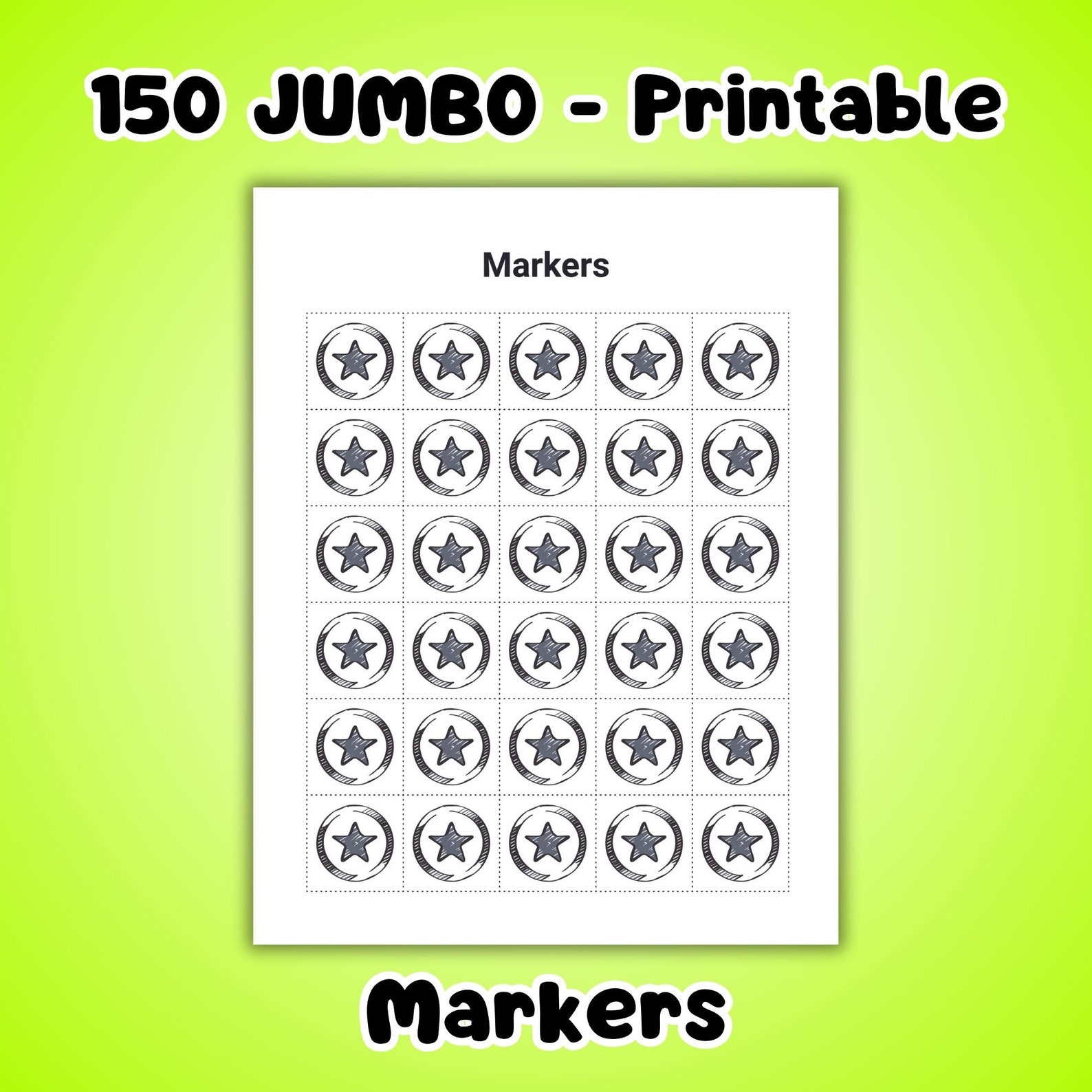 Bingo Cards, 150 Unique Jumbo Printable - Instant PDF Download | Bingo ...