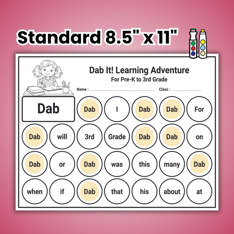 Nouns Dolch Sight Word Dab It Worksheets: 97 Printable Activities for ...