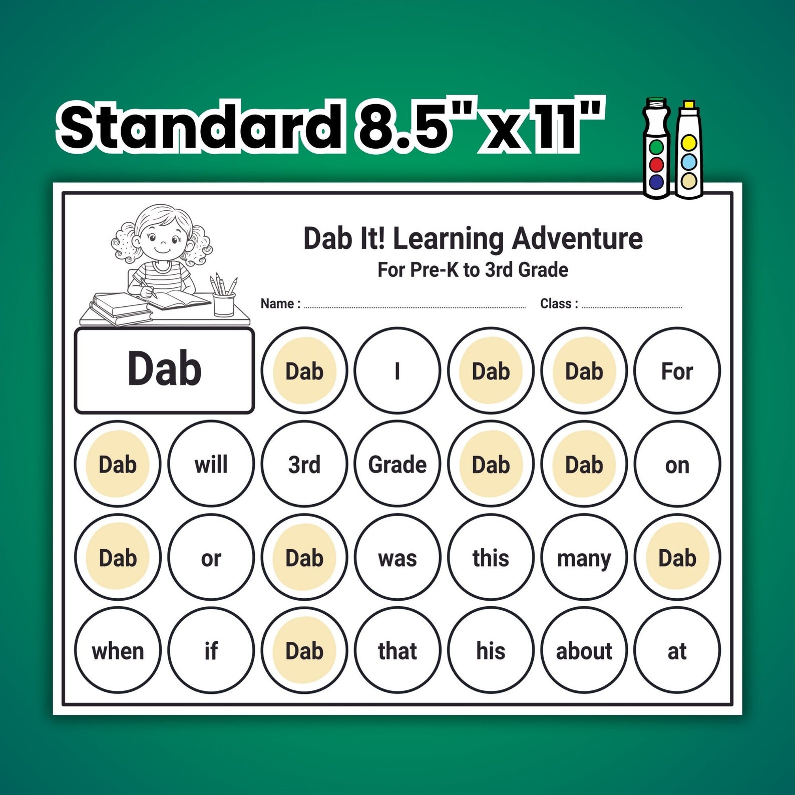 Fry's Sixth 100 Sight Word Dab It Worksheets: 100 Printable Activities ...