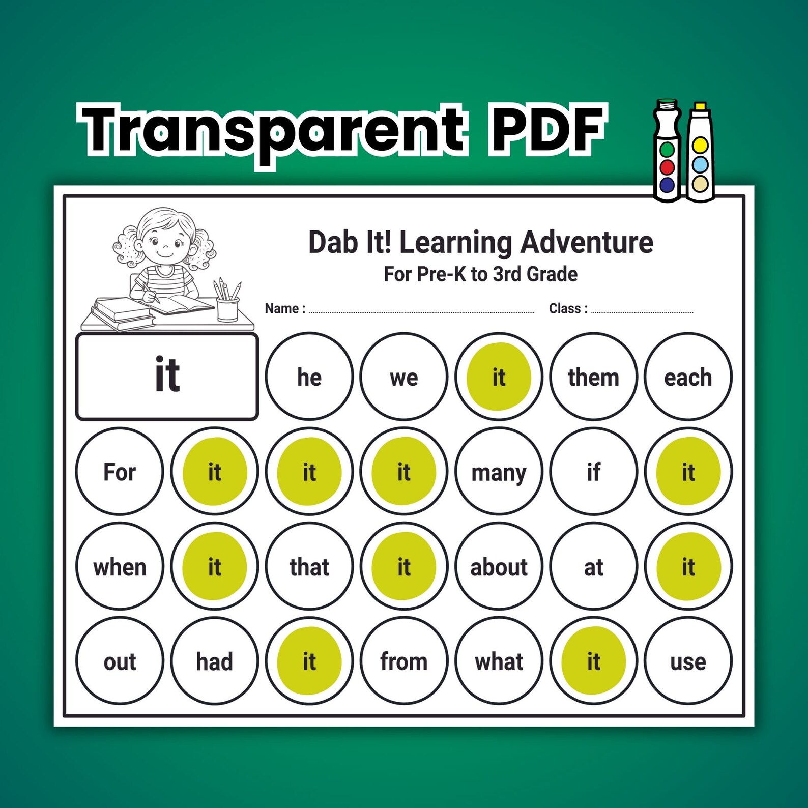 Fry's Sixth 100 Sight Word Dab It Worksheets: 100 Printable Activities ...