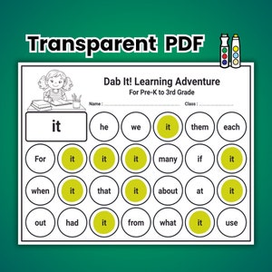 Fry's Sixth 100 Sight Word Dab It Worksheets: 100 Printable Activities ...