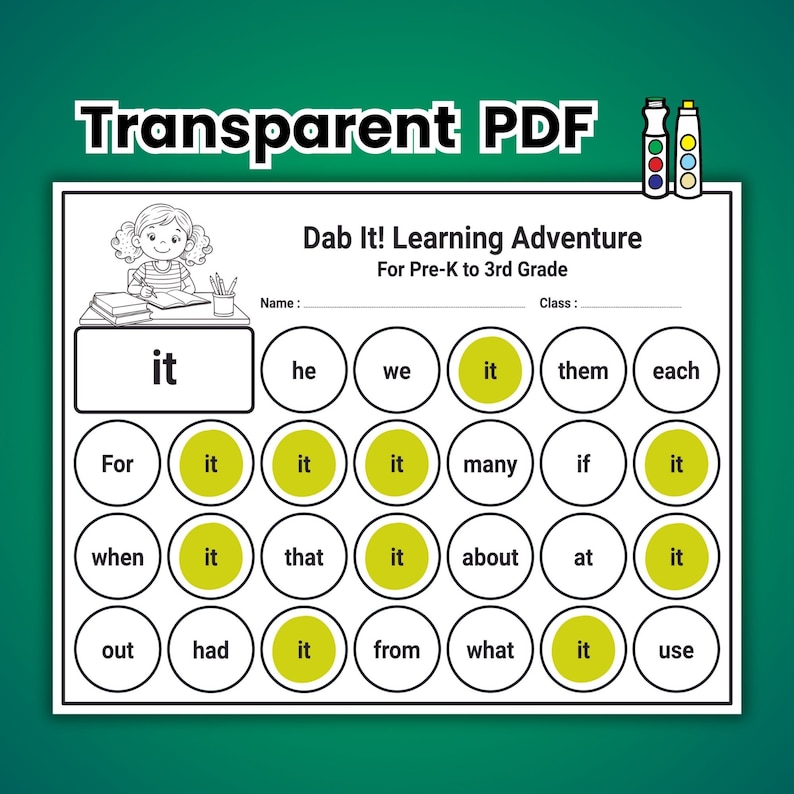 Fry's Sixth 100 Sight Word Dab It Worksheets: 100 Printable Activities ...