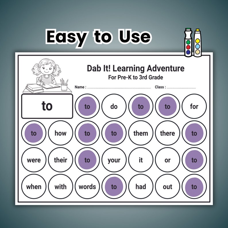 Fry's Second 100 Sight Word Dab It Worksheets: 100 Printable Activities ...