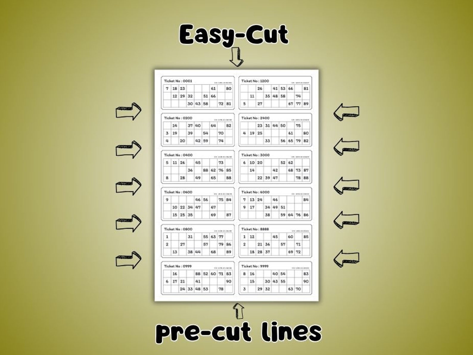 2400 Tambola Tickets, Housie, Indian Bingo Printable, 200-page ...