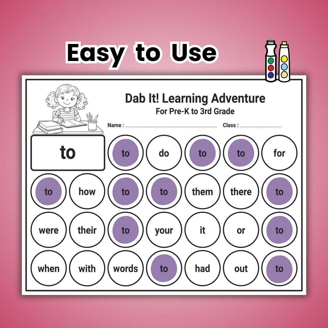 Nouns Dolch Sight Word Dab It Worksheets: 97 Printable Activities for ...