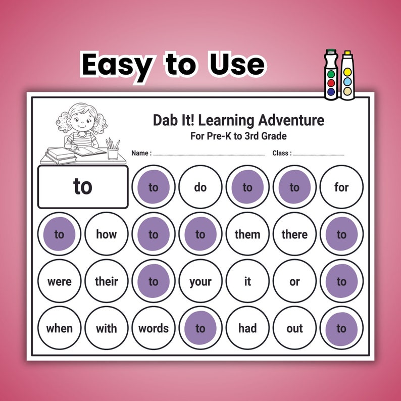 Nouns Dolch Sight Word Dab It Worksheets: 97 Printable Activities for ...