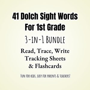 Dolch Sight Words for 1st Grade Bundle: Read, Trace, Write Worksheets ...