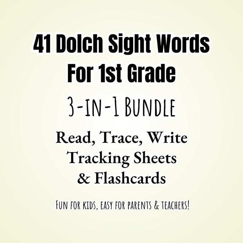 Dolch Sight Words for 1st Grade Bundle: Read, Trace, Write Worksheets ...