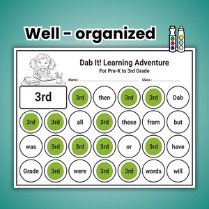 2nd Grade Dolch Sight Word Dab It Worksheets: 46 Printable Activities ...