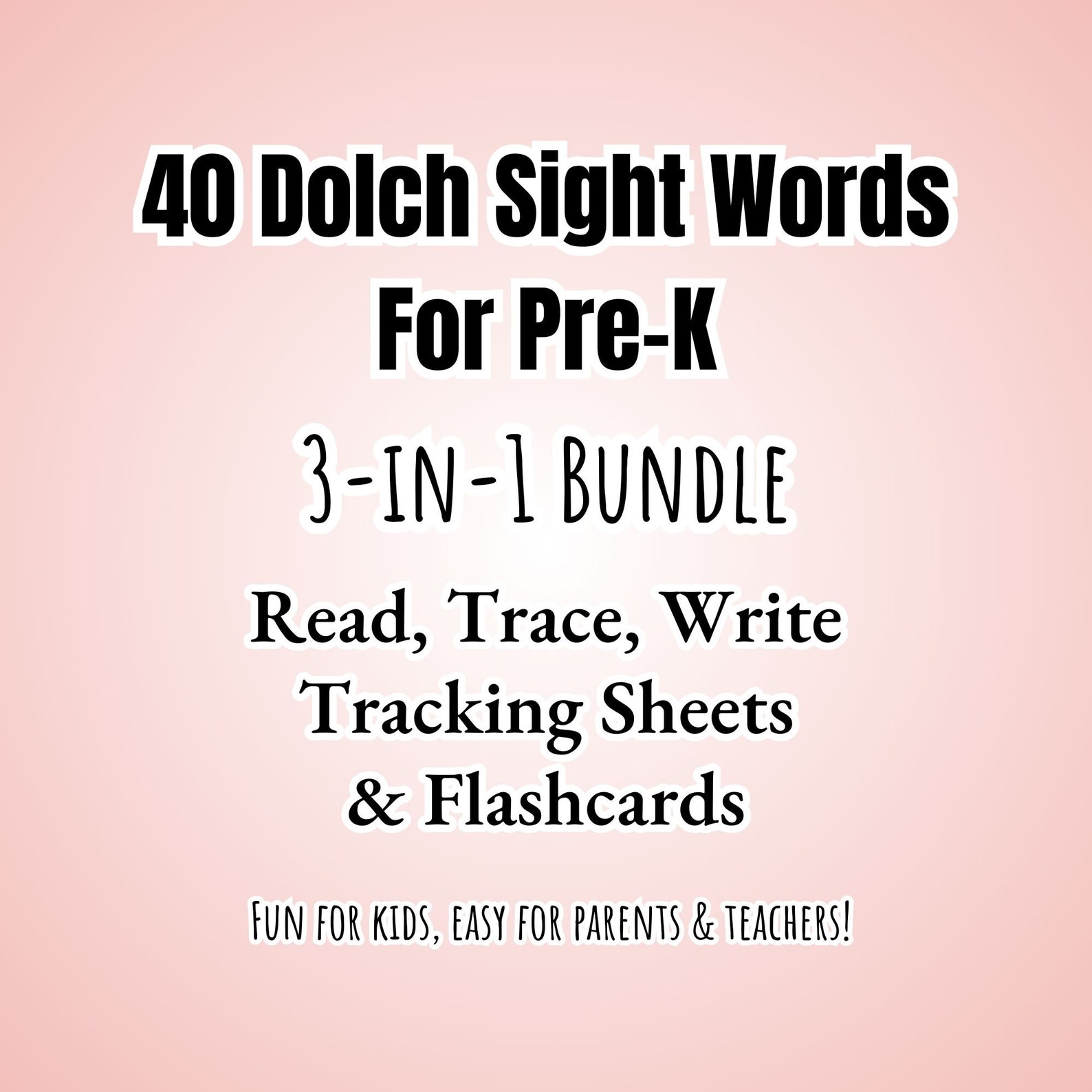 Dolch Sight Words for Pre-k Bundle: Read, Trace, Write Worksheets ...