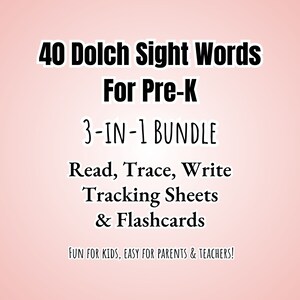 Dolch Sight Words for Pre-k Bundle: Read, Trace, Write Worksheets ...