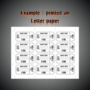 300 Halloween Raffle Ticket, Easy to Cut With Pre-cut Lines ,easy to ...