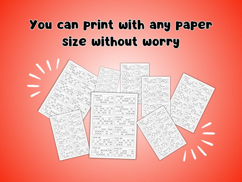 1200 Tambola Tickets, Housie, Indian Bingo Printable, 100-page ...