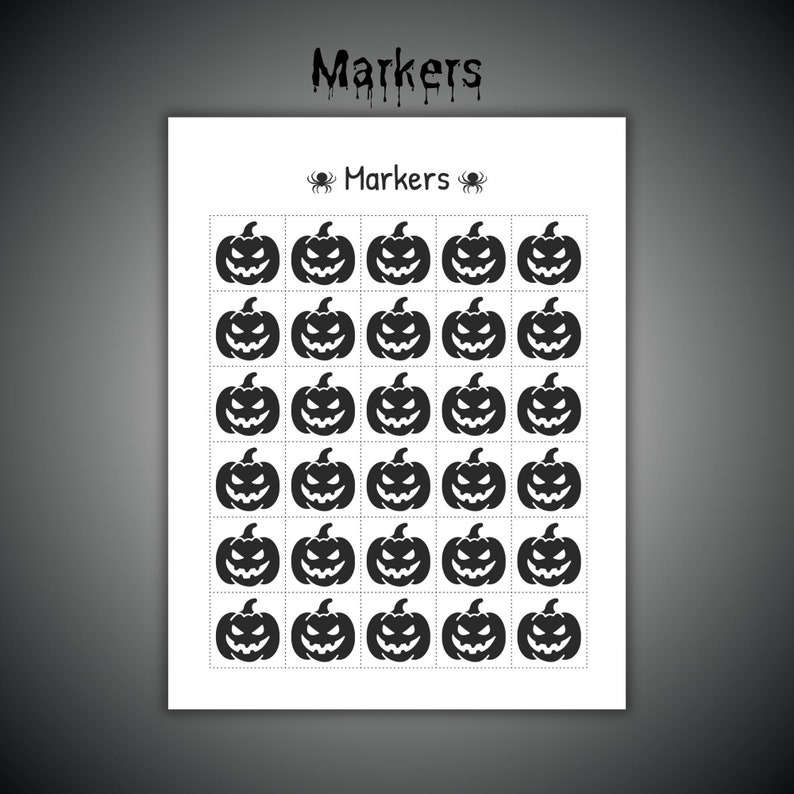 Halloween Bingo 2000 Cards, 1 per Page, Large Print, Instant PDF ...