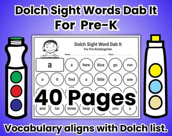 Nouns Dolch Sight Word Dab It Worksheets: 97 Printable Activities for ...