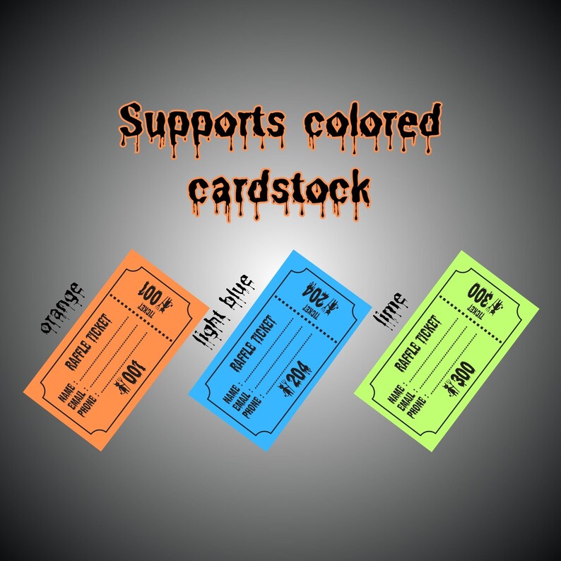300 Halloween Raffle Ticket, Easy to Cut With Pre-cut Lines ,easy to ...
