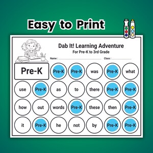 Fry's Sixth 100 Sight Word Dab It Worksheets: 100 Printable Activities ...