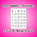 Bingo Cards, 1000 Unique Jumbo Printable - Instant PDF Download | Bingo ...