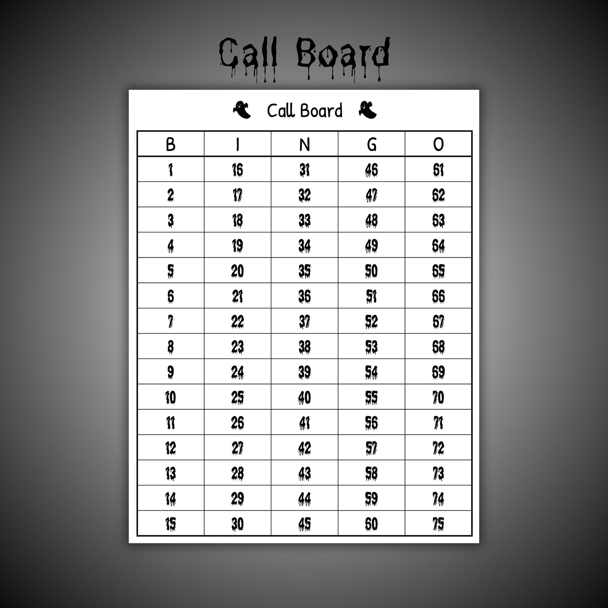 Halloween Bingo 500 Cards, 1 per Page, Large Print, Instant PDF ...