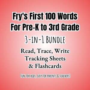 Read, Trace, Write Fry's First 100 Words for Pre-k to 3rd Grade Bundle ...