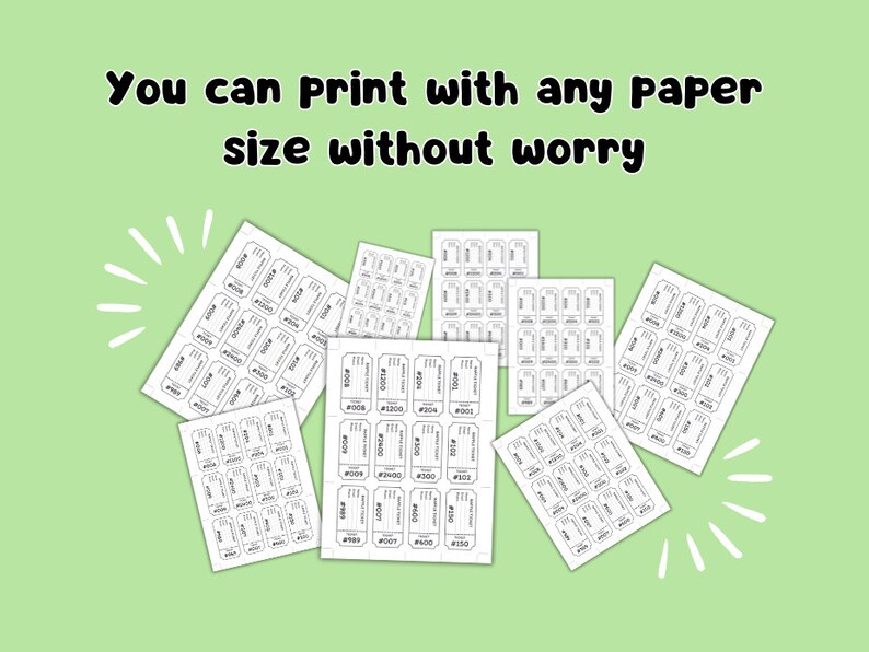 300 Raffle Ticket, Easy to Cut With Pre-cut Lines ,easy to Print ...