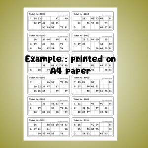 2400 Tambola Tickets, Housie, Indian Bingo Printable, 200-page ...