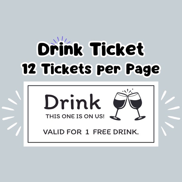 Printable Drink Token - Etsy UK