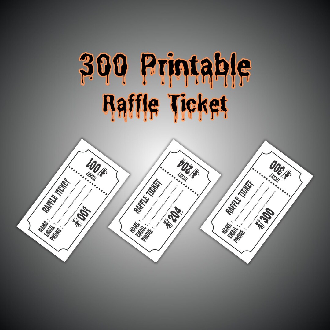 300 Halloween Raffle Ticket, Easy to Cut With Pre-cut Lines ,easy to ...