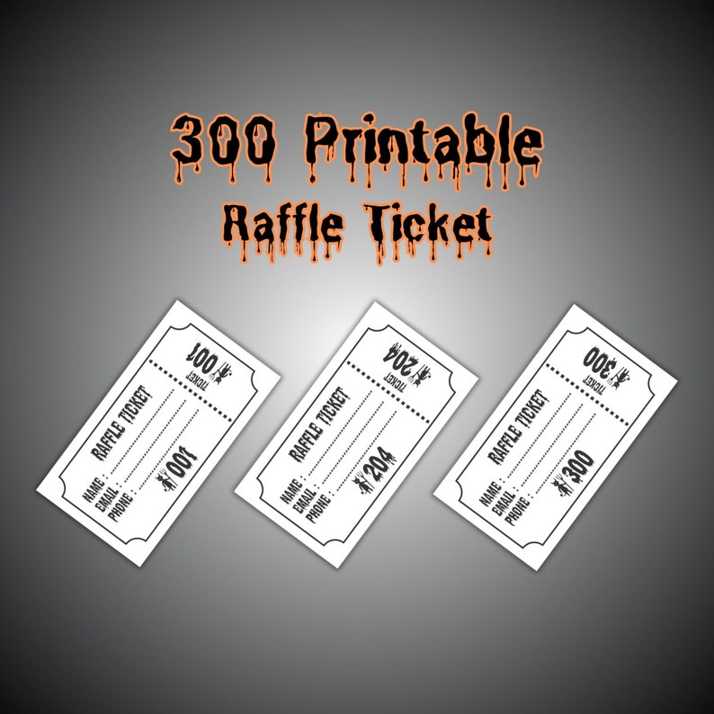 300 Halloween Raffle Ticket, Easy to Cut With Pre-cut Lines ,easy to ...