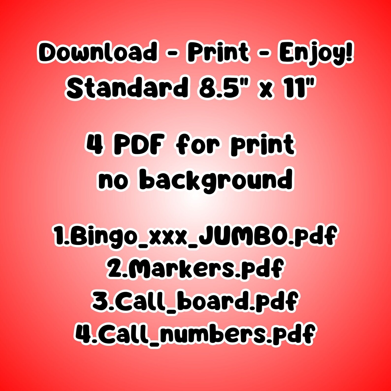 6000 Bingo Cards, 1 per Page, Large Print, Instant PDF Download, Bingo ...