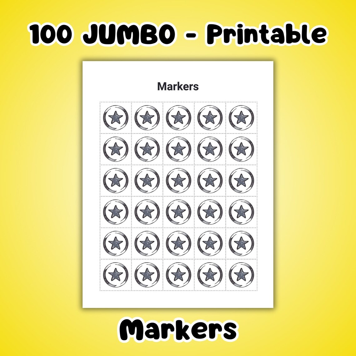 Bingo Cards, 100 Unique Jumbo Printable - Instant PDF Download | Bingo ...