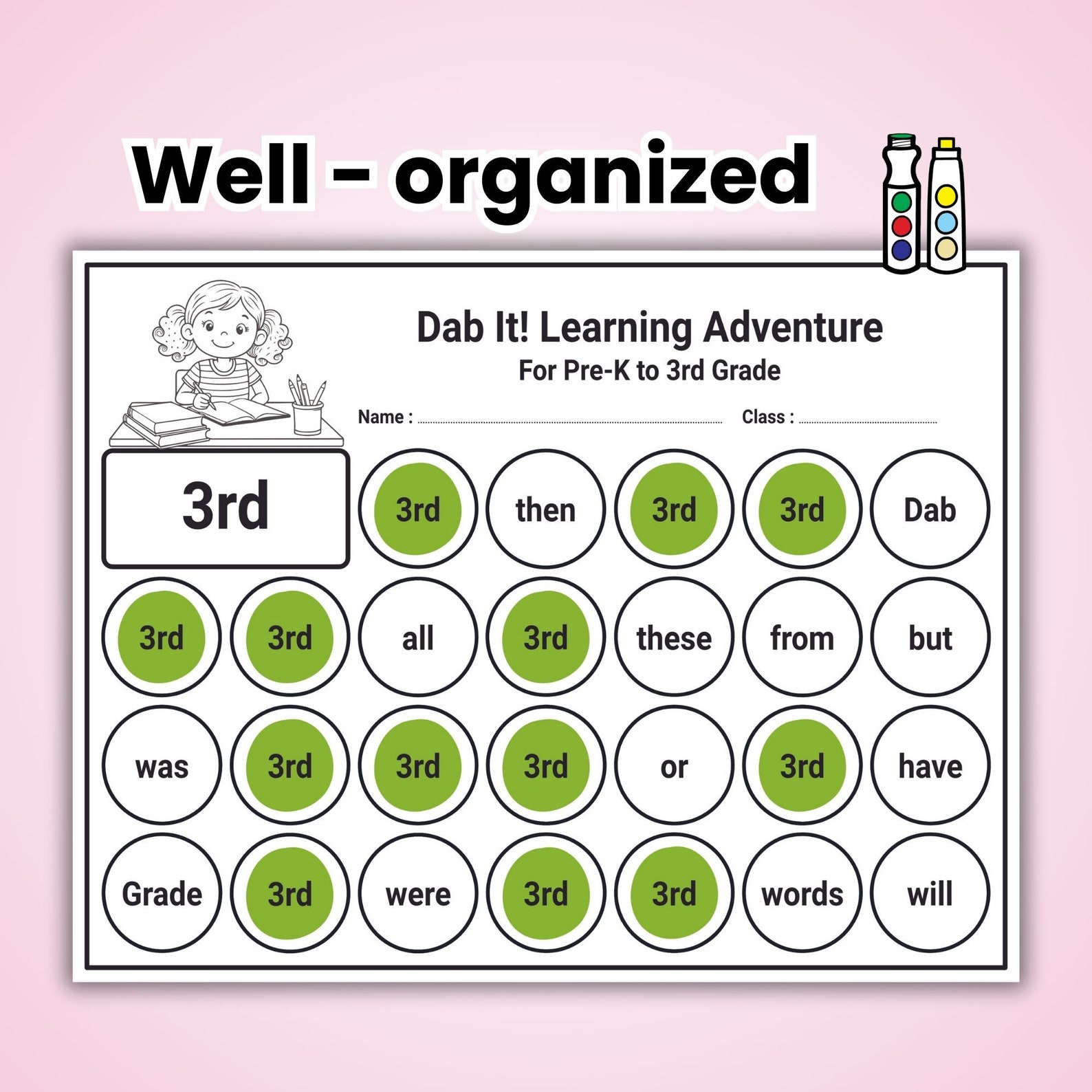 Kindergarten Dolch Sight Word Dab It Worksheets: 52 Printable ...