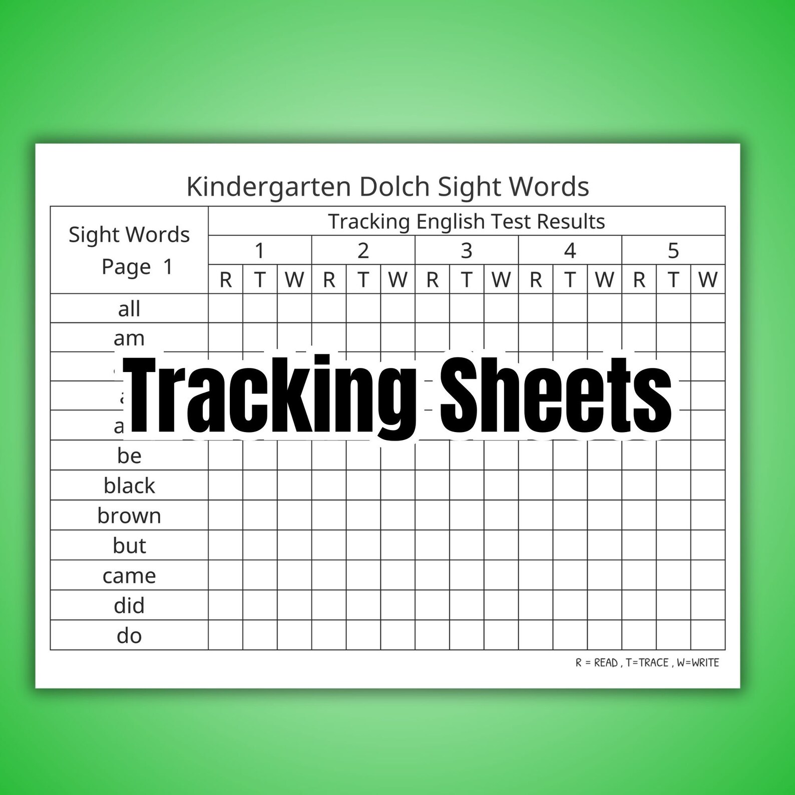 Dolch Sight Words for Kindergarten Bundle: Read, Trace, Write ...