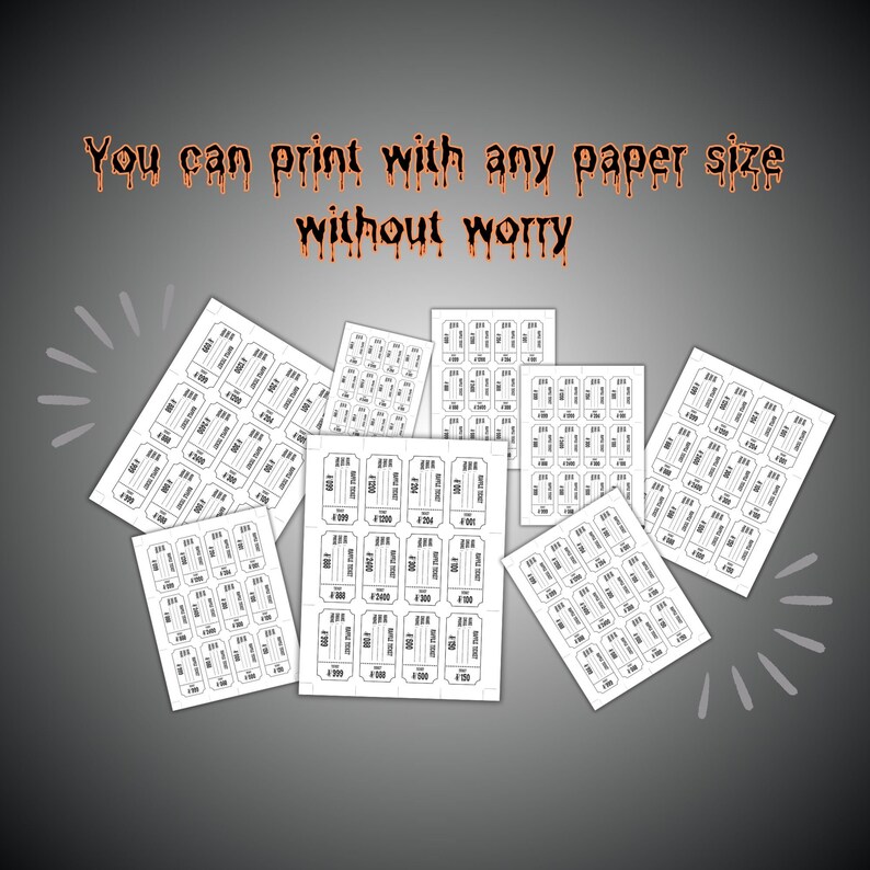 300 Halloween Raffle Ticket, Easy to Cut With Pre-cut Lines ,easy to ...