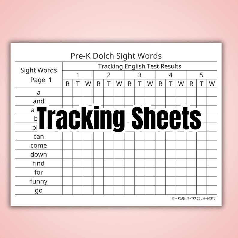 Dolch Sight Words for Pre-k Bundle: Read, Trace, Write Worksheets ...