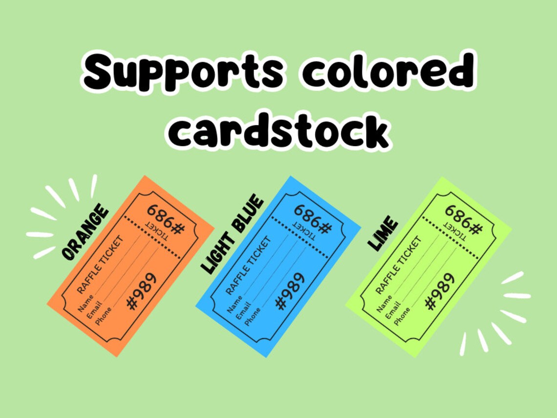 300 Raffle Ticket, Easy to Cut With Pre-cut Lines ,easy to Print ...