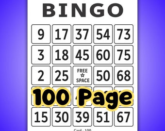 6000 Bingo Cards, 1 per Page, Large Print, Instant PDF Download, Bingo ...