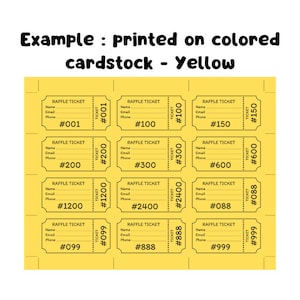 600 Raffle Ticket, Easy to Cut With Pre-cut Lines ,easy to Print ...