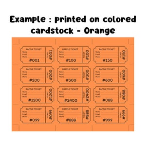 600 Raffle Ticket, Easy to Cut With Pre-cut Lines ,easy to Print ...